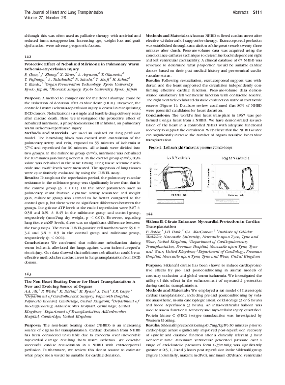 (PDF) 143: The Non-Heart Beating Donor for Heart Transplantation: A New ...