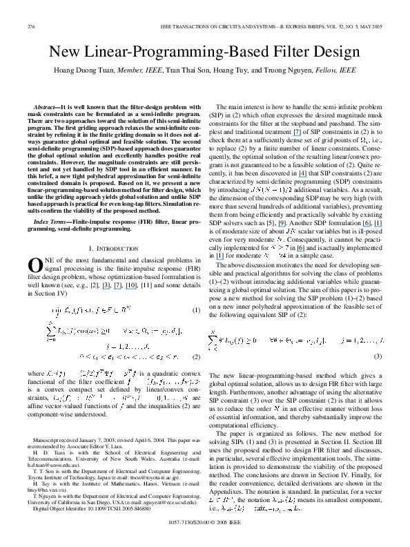 (PDF) Nyquist filter design using POCS methods: Including constraints in design | Pratik Shah ...