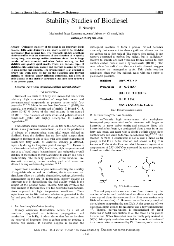 (PDF) Oxidation Stability of Biodiesel