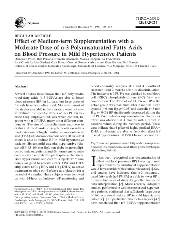 (PDF) Dietary n-3 Polyunsaturated Fatty Acids and Direct Renin ...
