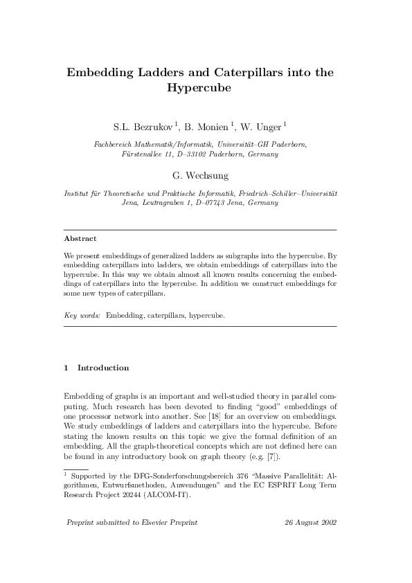 (PDF) Embedding ladders and caterpillars into the hypercube