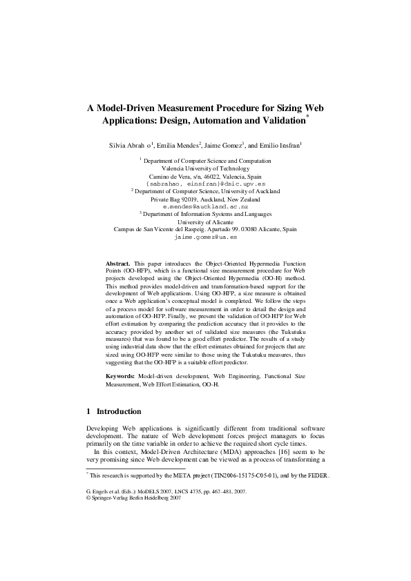 (PDF) A Model-Driven Measurement Procedure for Sizing Web Applications: Design, Automation and ...