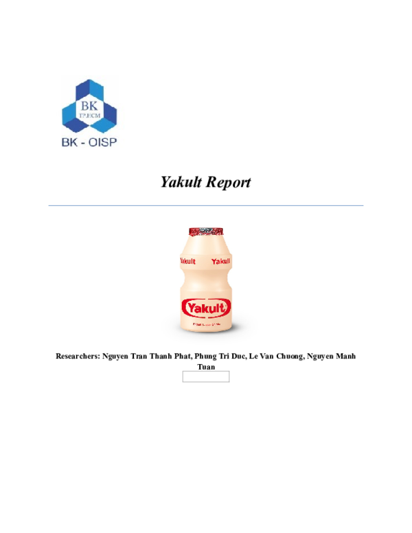 (DOC) Yakult Report