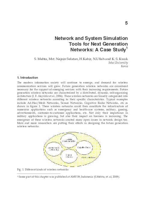 (PDF) Network and System Simulation Tools for Next Generation Networks: a Case Study