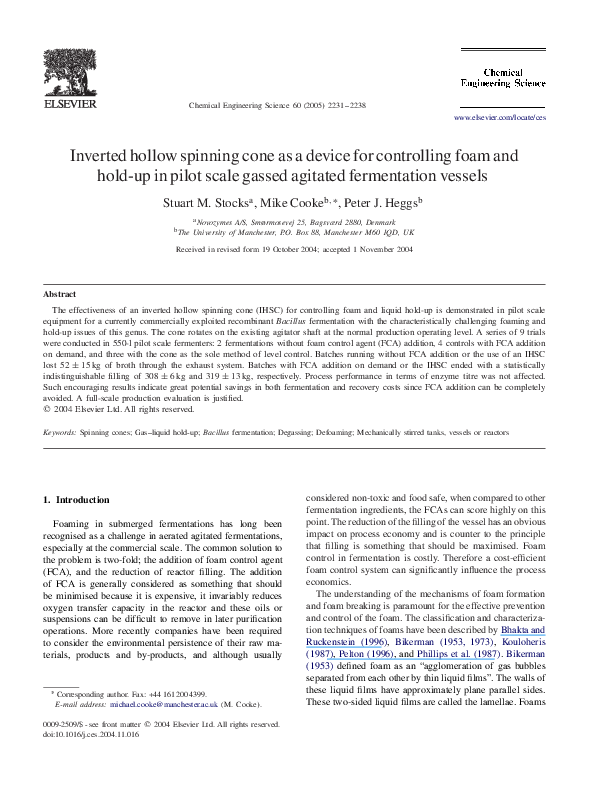 (PDF) Inverted hollow spinning cone as a device for controlling foam ...