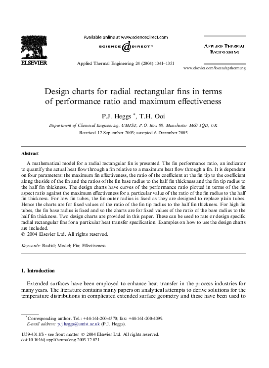 (PDF) Design charts for radial rectangular fins in terms of performance ...