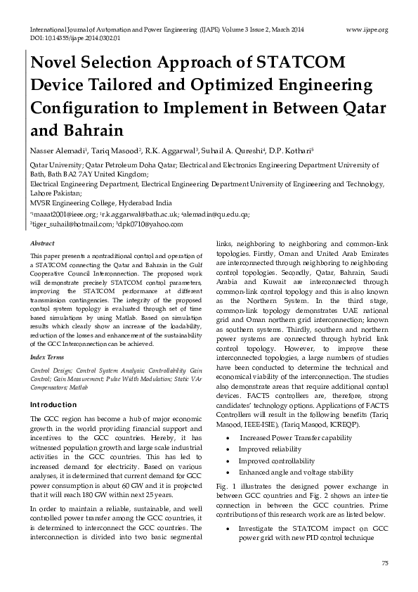 Pdf Novel Selection Approach Of Statcom Device Tailored And Optimized Engineering