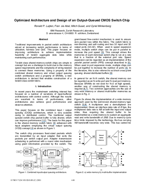 (PDF) Optimized architecture and design of an output-queued CMOS switch ...