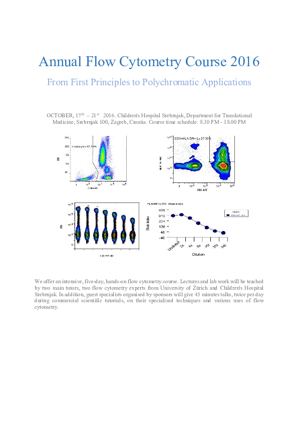 (PDF) Annual Flow Cytometry Course 2016 From First Principles to ...