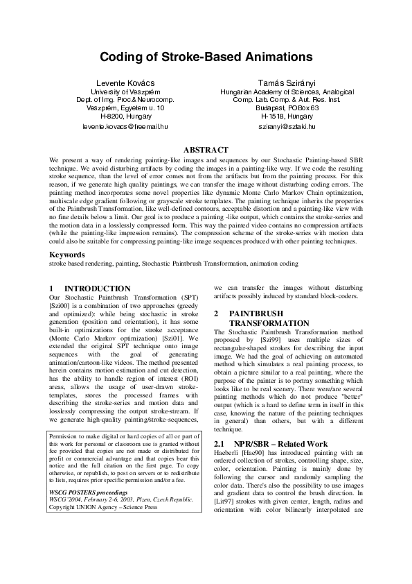 (PDF) Coding of stroke-based animations