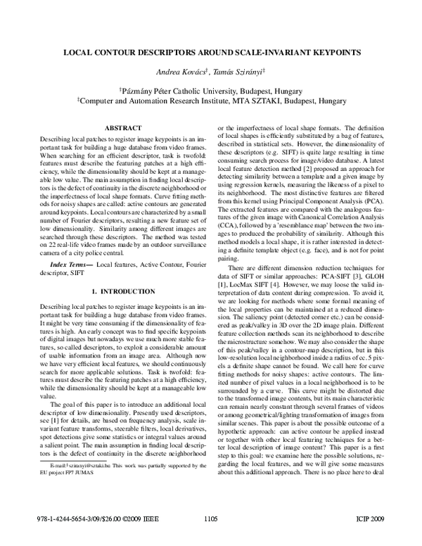 (PDF) Local contour descriptors around scale-invariant keypoints
