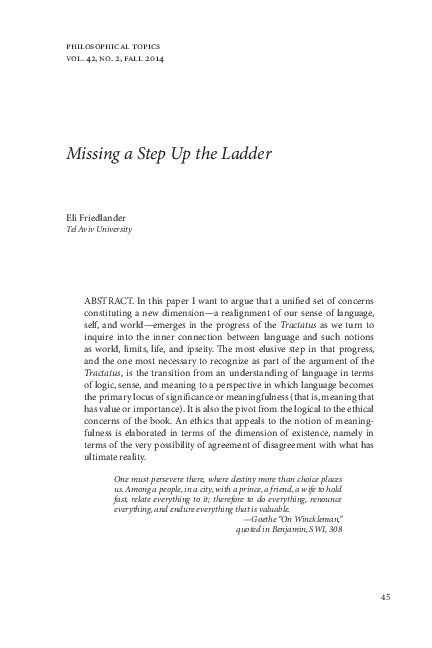 (PDF) Missing a Step Up the Ladder