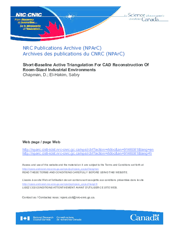 (PDF) Short-baseline active triangulation for CAD reconstruction of ...