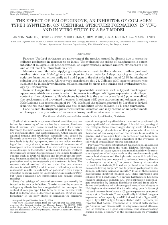(PDF) THE EFFECT OF HALOFUGINONE, AN INHIBITOR OF COLLAGEN TYPE I ...
