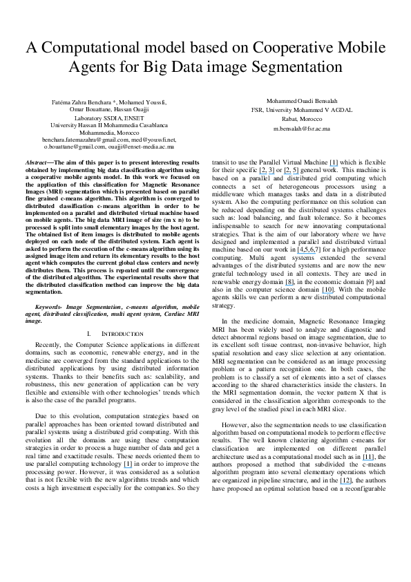 Pdf A Computational Model Based On Cooperative Mobile Agents For Big Data Image Segmentation