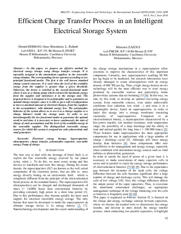 (PDF) Efficient Charge Transfer Process in an Intelligent Electrical ...