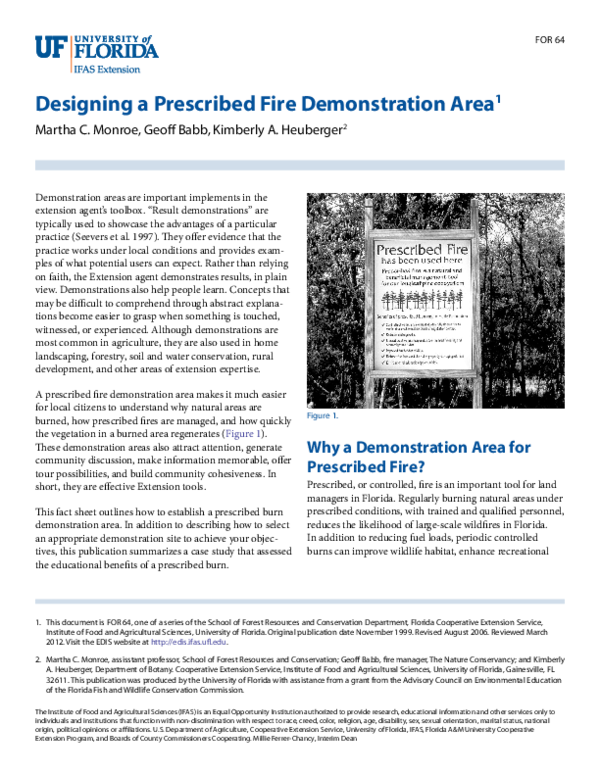 (PDF) Designing a Prescribed Fire Demonstration Area1
