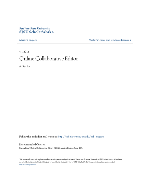 (PDF) Online Collaborative Editor