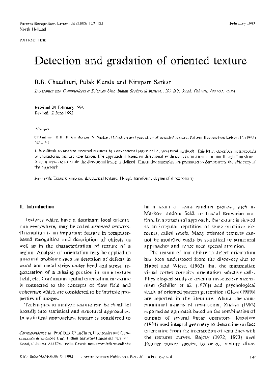(PDF) Detection and gradation of oriented texture