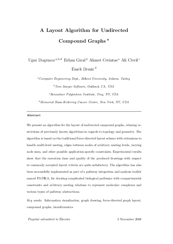 (PDF) A layout algorithm for undirected compound graphs