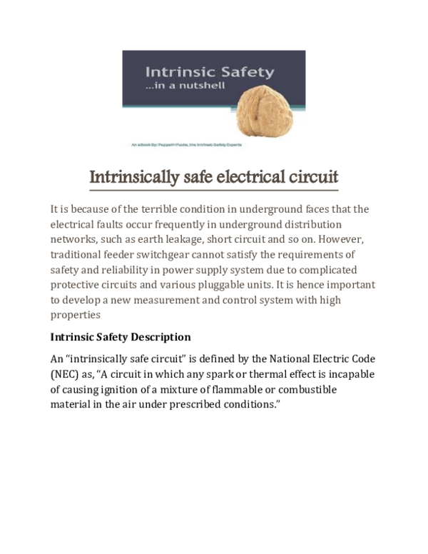 (PDF) Intrinsically safe electrical circuit