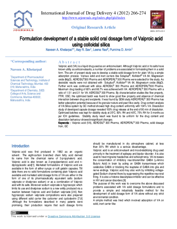 (PDF) Formulation development of a stable solid oral dosage form of ...