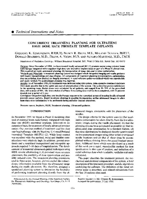(PDF) Concurrent treatment planning for outpatient high dose rate ...