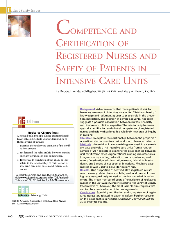 (PDF) Competence and Certification of Registered Nurses and Safety of ...