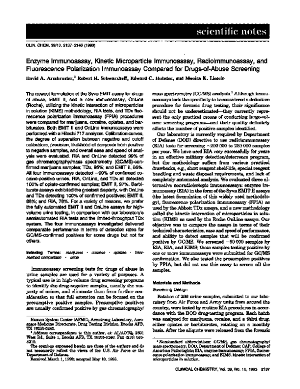 (PDF) Enzyme immunoassay, kinetic microparticle immunoassay ...