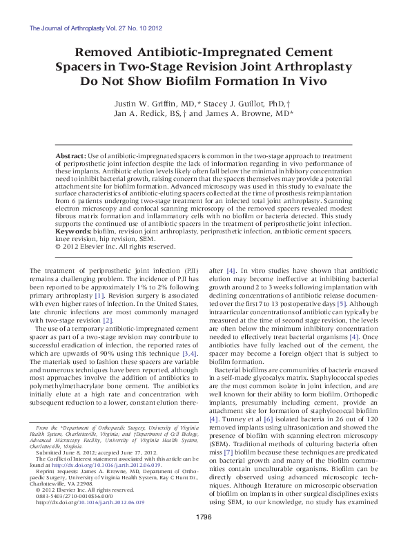 (PDF) Removed Antibiotic-Impregnated Cement Spacers in Two-Stage ...