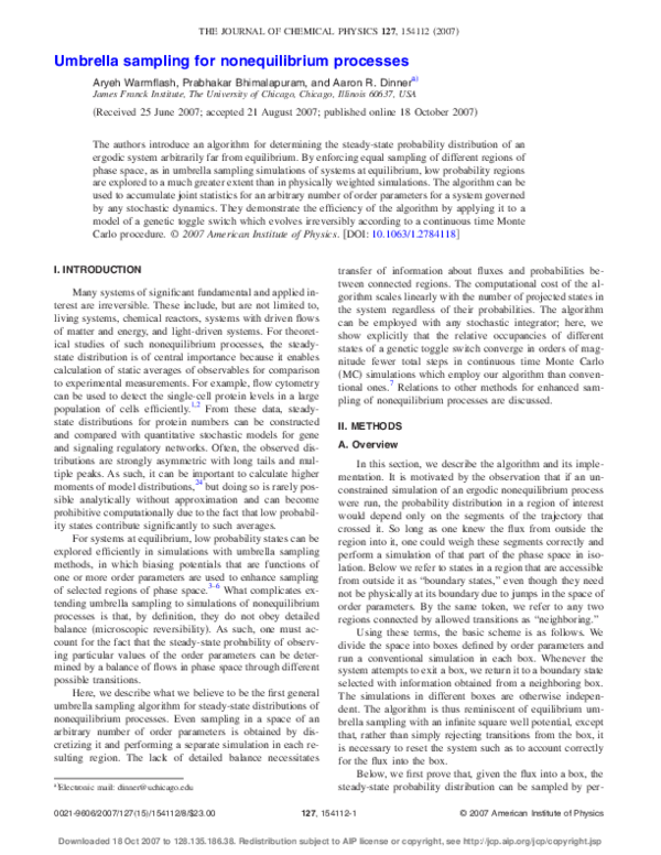 (PDF) Umbrella sampling for nonequilibrium processes