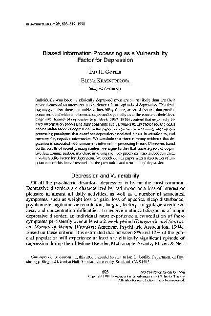 (PDF) Biased information processing as a vulnerability factor for ...
