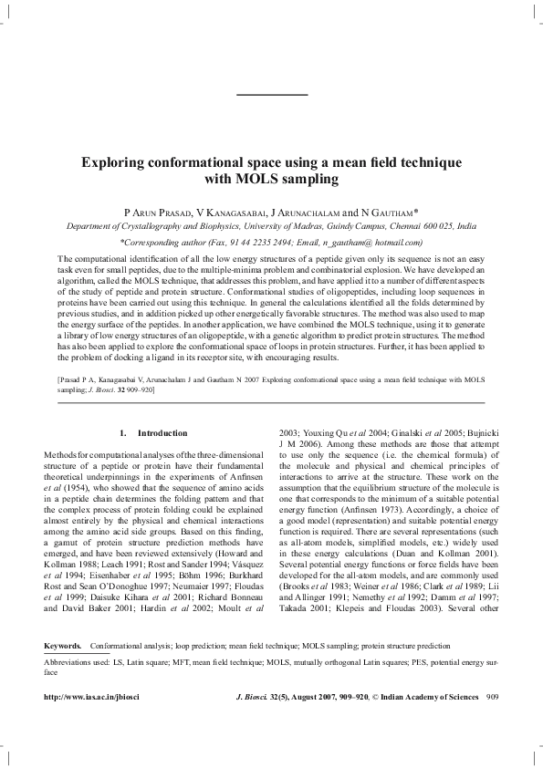 (PDF) Exploring conformational space using a mean field technique with ...