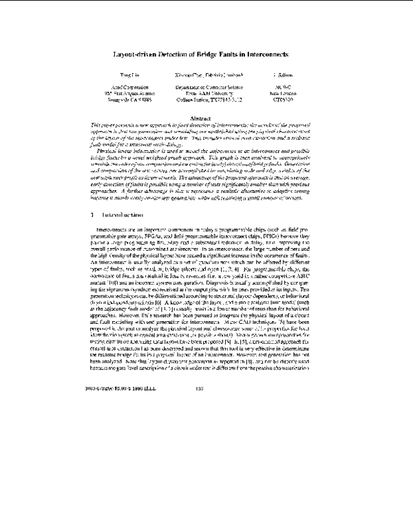 (PDF) Layout-driven detection of bridge faults in interconnects