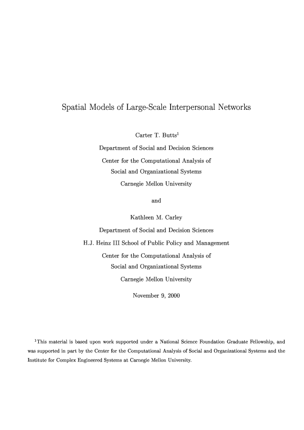 (PDF) Spatial Models of Large-Scale Interpersonal Networks