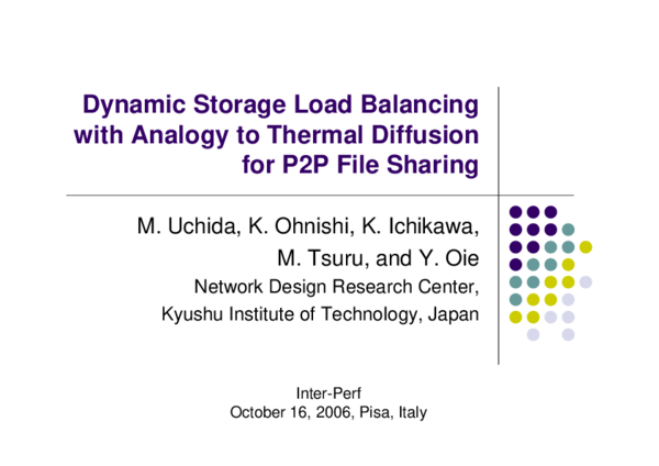 (PDF) Dynamic storage load balancing with analogy to thermal diffusion for P2P file sharing