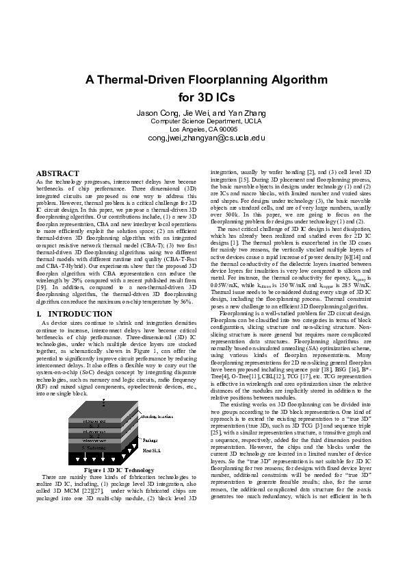(PDF) A thermal-driven floorplanning algorithm for 3D ICs