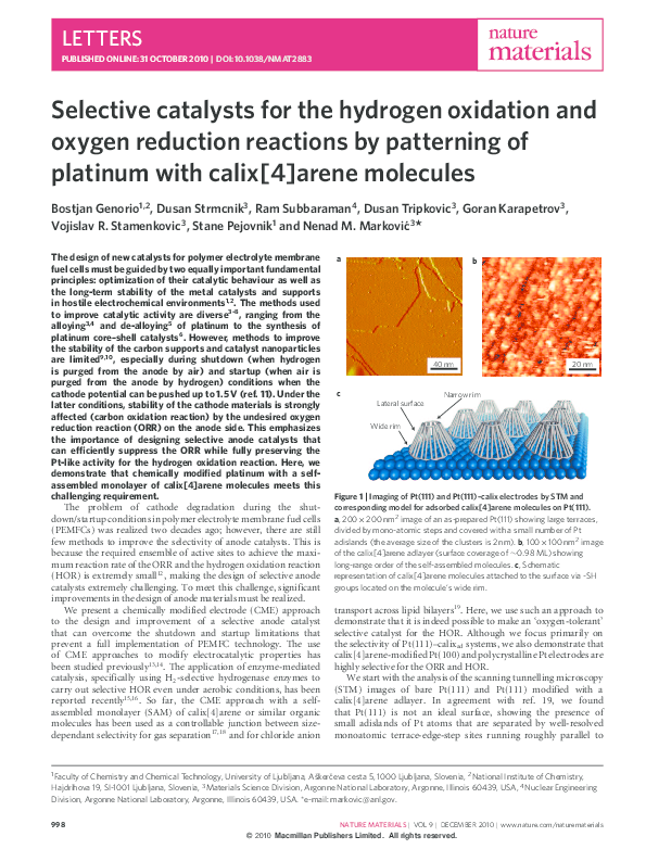 (PDF) Selective catalysts for the hydrogen oxidation and oxygen ...