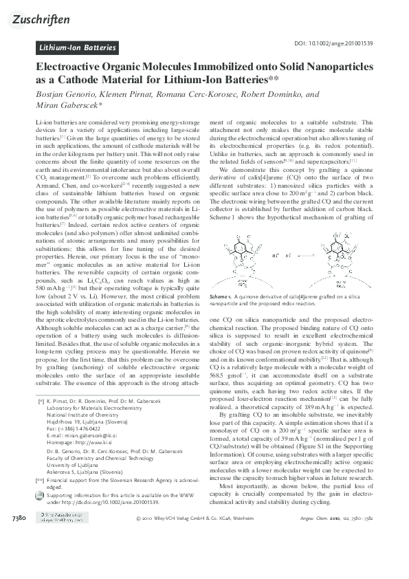 (PDF) Electroactive Organic Molecules Immobilized onto Solid ...
