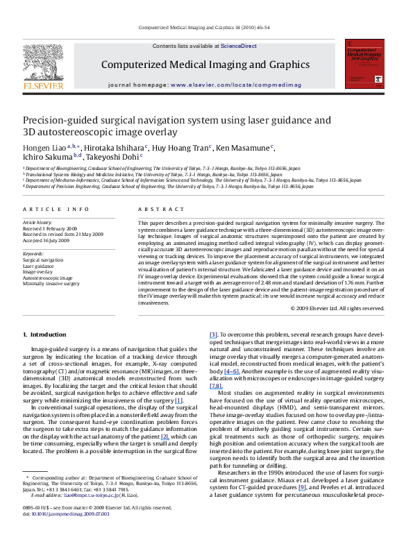 (PDF) Precision-guided surgical navigation system using laser guidance and 3D autostereoscopic ...