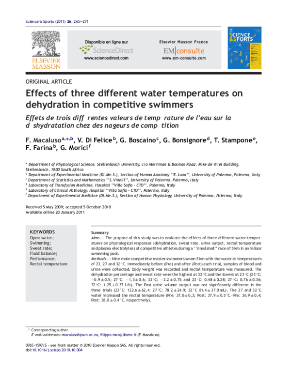 (PDF) Effects of three different water temperatures on dehydration in ...