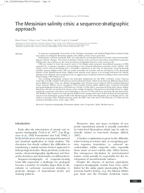 (PDF) The Messinian salinity crisis: a sequence-stratigraphic approach