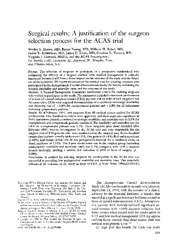 (PDF) Surgical results: A justification of the surgeon selection ...