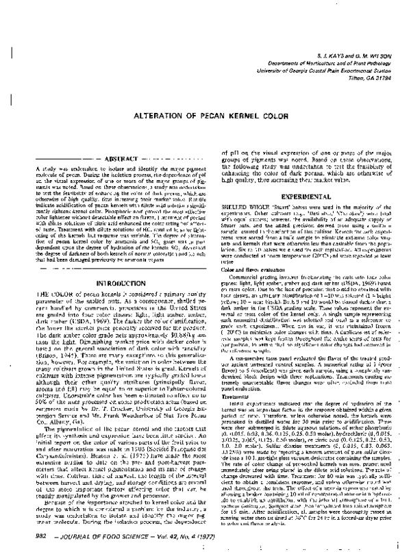 (PDF) Alteration of Pecan Kernel Color