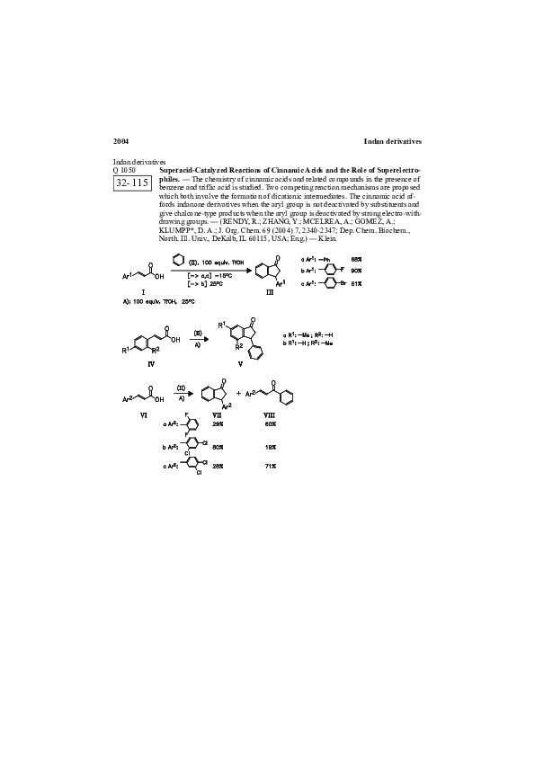 (PDF) Superacid-Catalyzed Reactions of Cinnamic Acids and the Role of ...