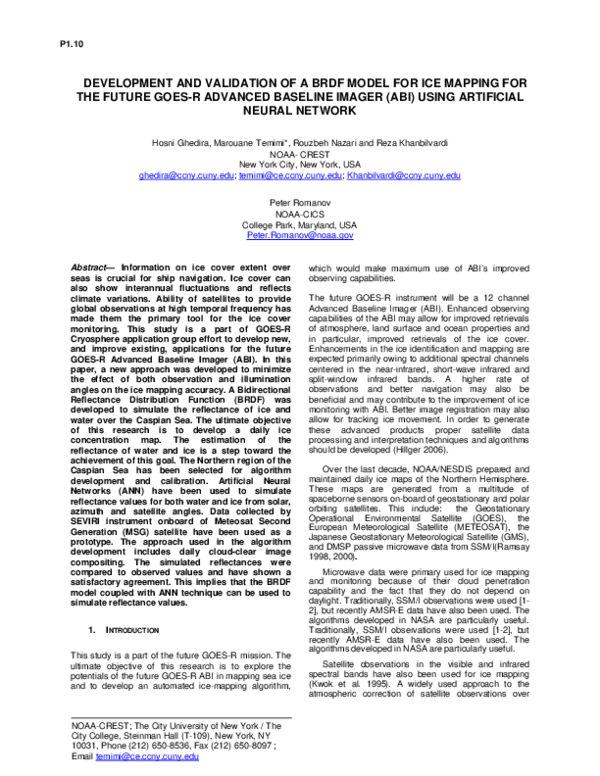 (PDF) Development and Validation of a BRDF Model for Ice Mapping for ...