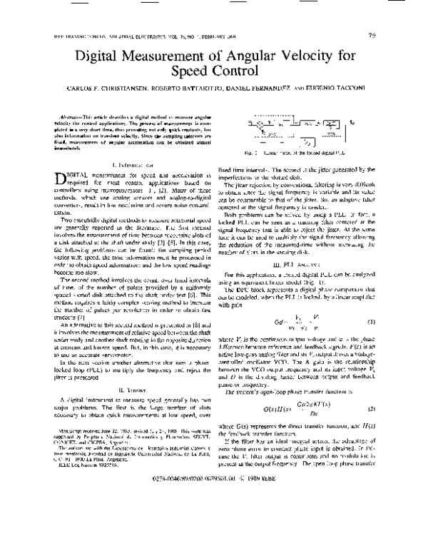 (PDF) Digital measurement of angular velocity for speed control