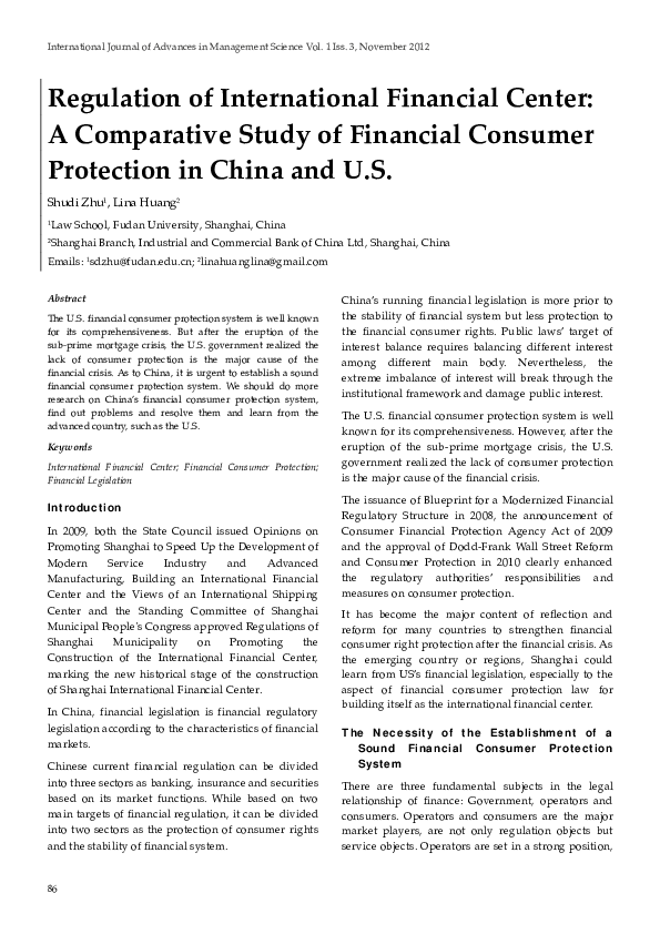 (PDF) Regulation of International Financial Center: A Comparative Study ...