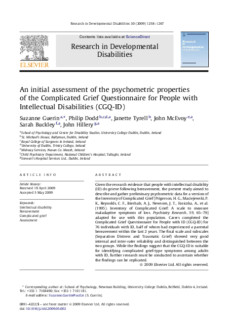 (PDF) An initial assessment of the psychometric properties of the ...