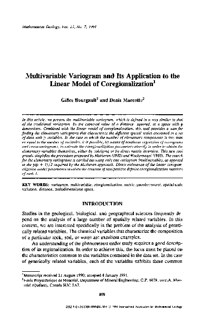 (PDF) Multivariable variogram and its application to the linear model ...